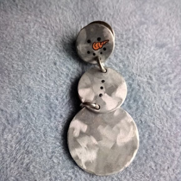 Jewelry | Brushed Stainlesssteel Snowman Pin | Poshmark